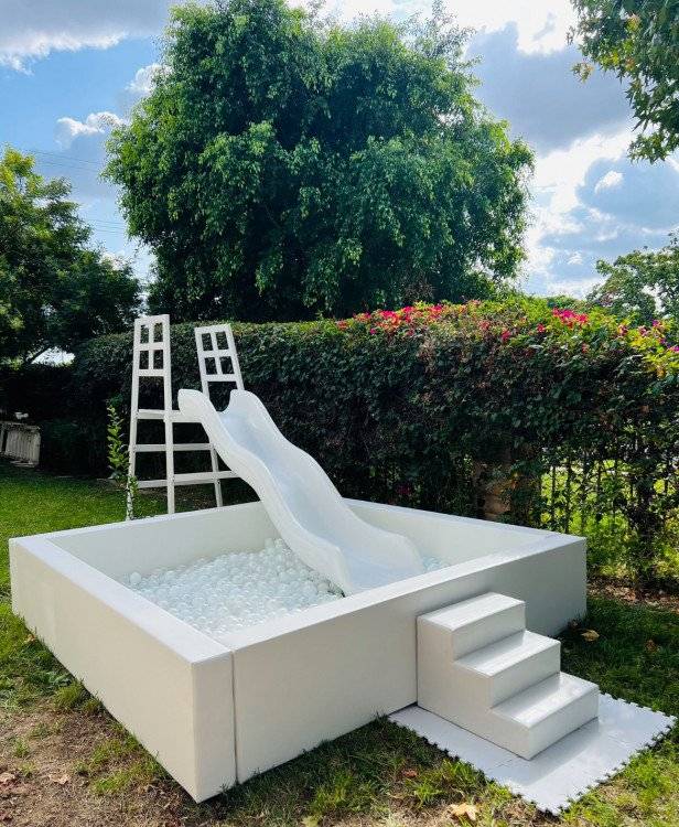 8x8 White Ball Pit + Slide - Bounce on Rentals in Los Angeles, CA